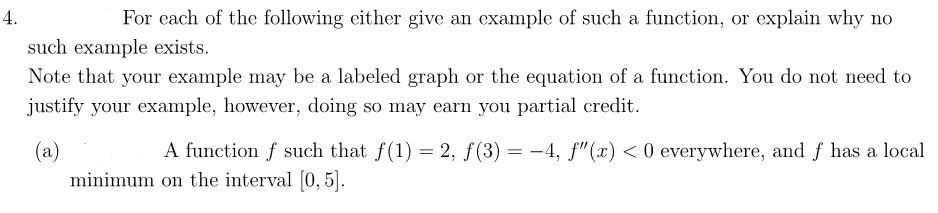 Solved 4. For each of the following either give an example | Chegg.com
