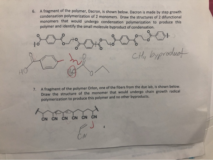 Solved A fragment of the polymer, Dacron, is shown below. | Chegg.com