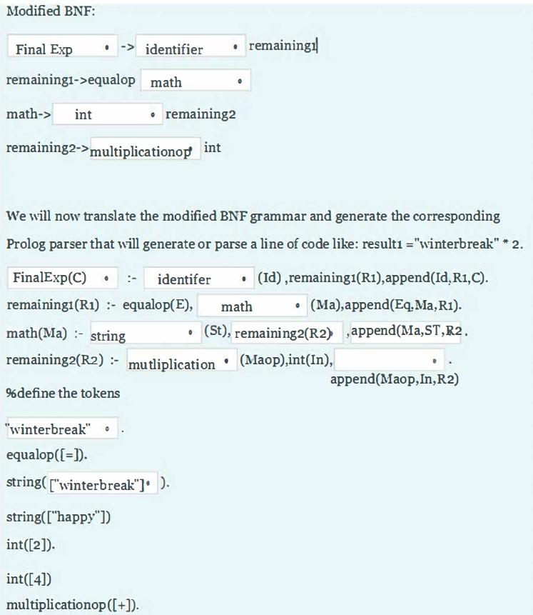 Solved Prolog Instructions: Modify the BNF from above | Chegg.com