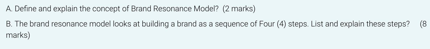 Solved A. Define and explain the concept of Brand Resonance | Chegg.com