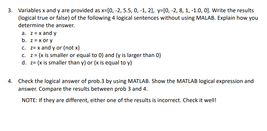 Solved Variables x ﻿and y ﻿are provided as | Chegg.com