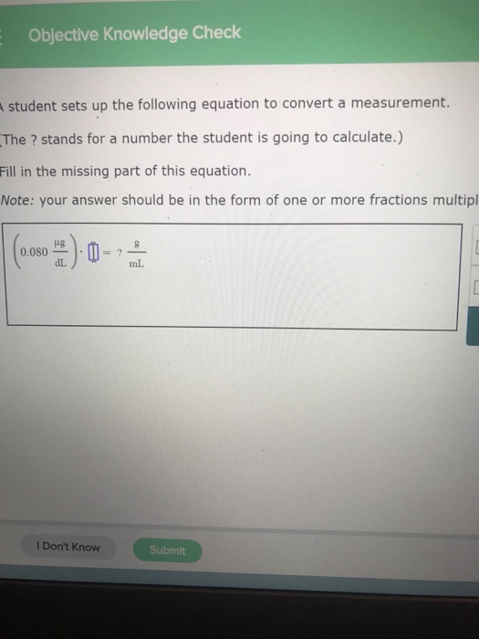 Solved Objective Knowledge Check student sets up the | Chegg.com