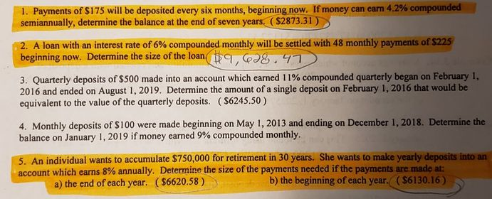 Solved The correct answers to the problems are provided and | Chegg.com
