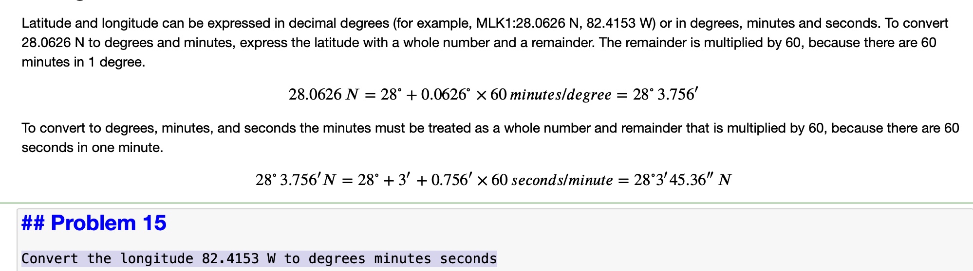 Solved Latitude and longitude can be expressed in decimal | Chegg.com