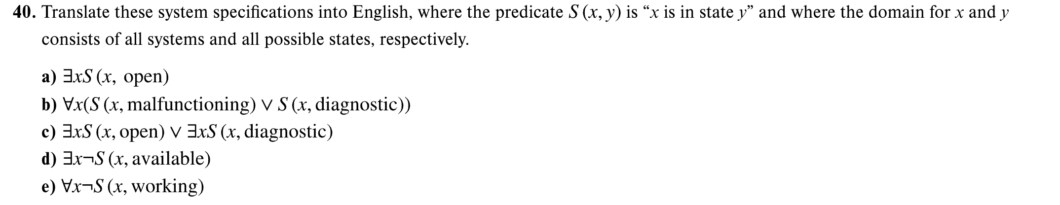 Translate these system specifications into English, | Chegg.com
