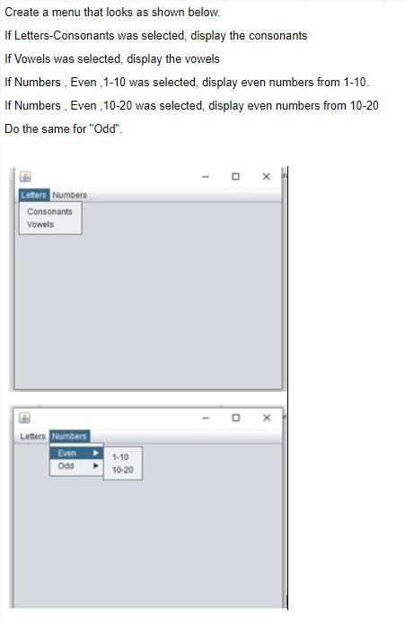 Solved Write the codes without using drag-and-drop. Use Java | Chegg.com