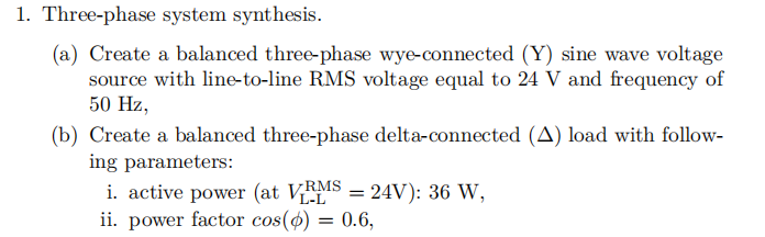 Solved Calculations of parameters of three-phase load (1b). | Chegg.com
