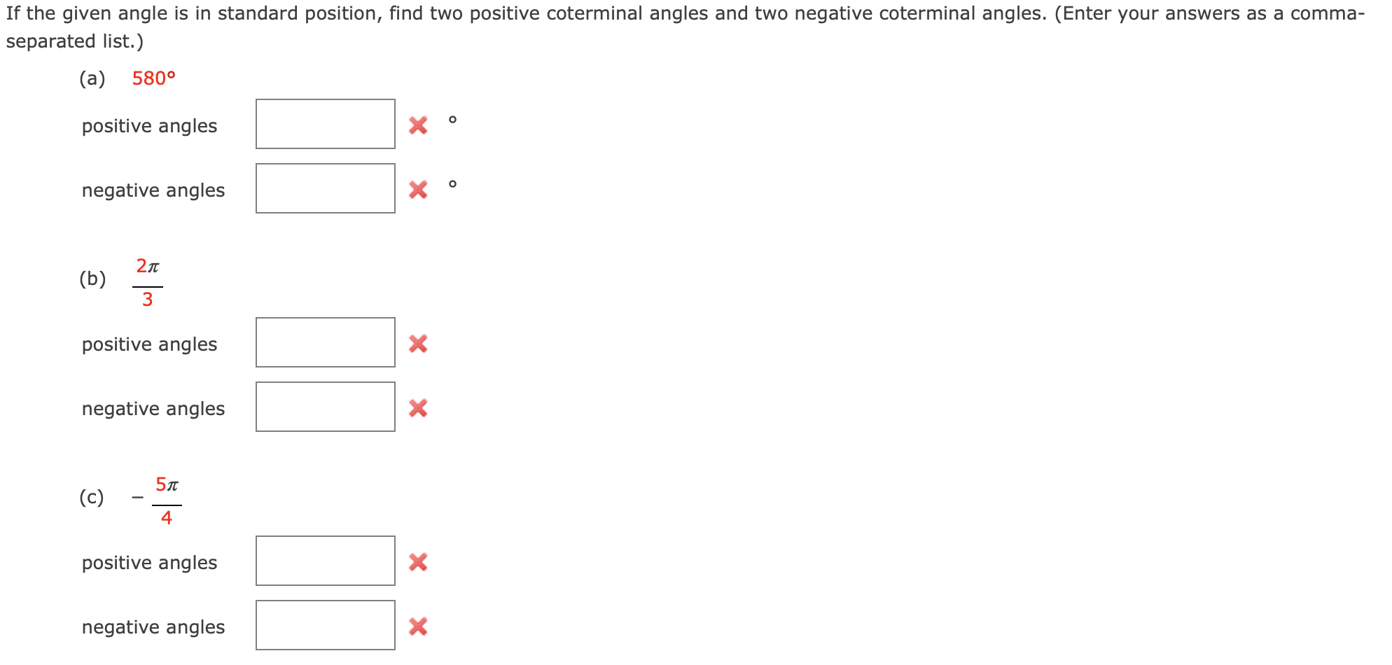 Solved If the given angle is in standard position, find two | Chegg.com