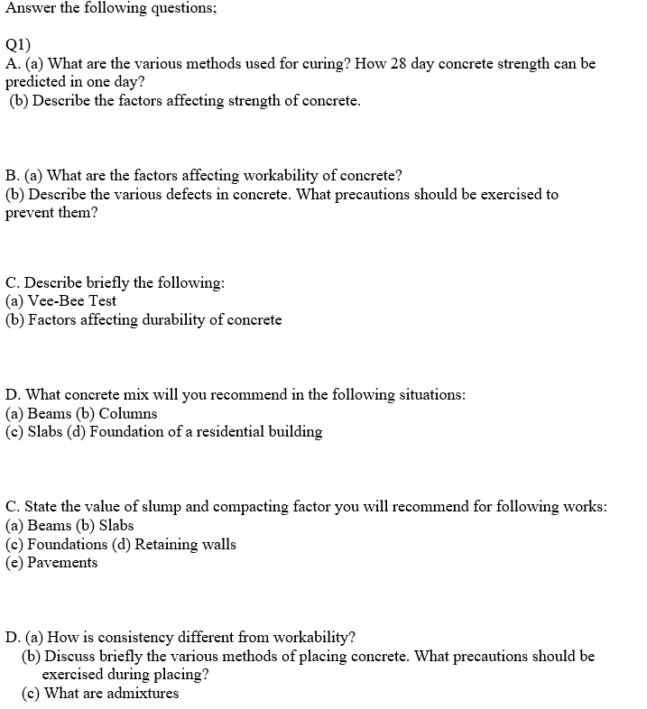 Solved Answer the following questions; Q1) A. (a) What are | Chegg.com