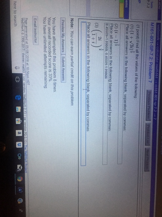 Solved Sets M161-801-SP-7.2: Problem 7 P (1 point) Find all | Chegg.com