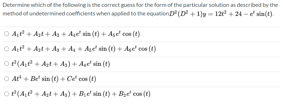 Solved Determine which of the following is the correct guess | Chegg.com