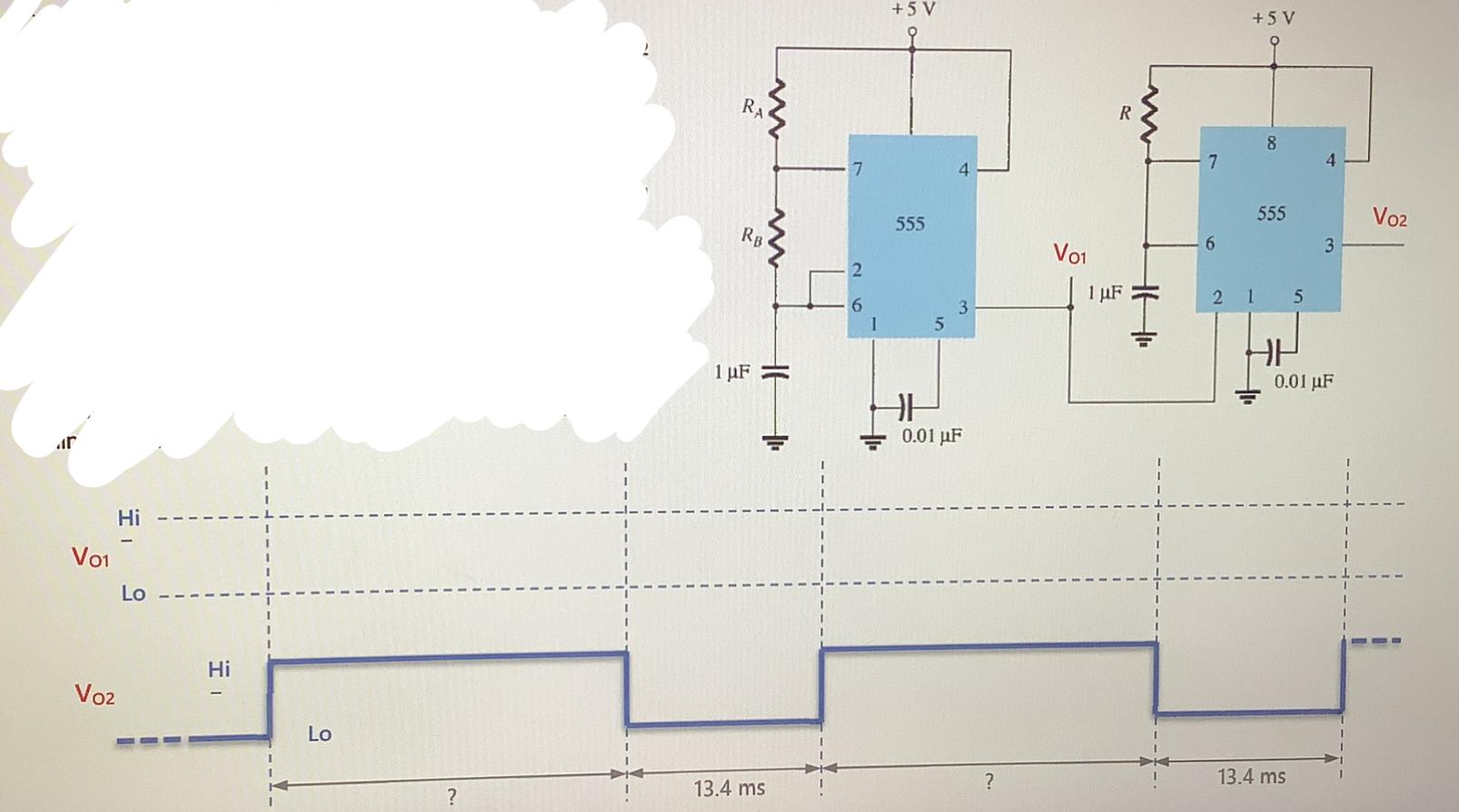 Solved VO2 in the circuit created with two 555 ICs The shape | Chegg.com