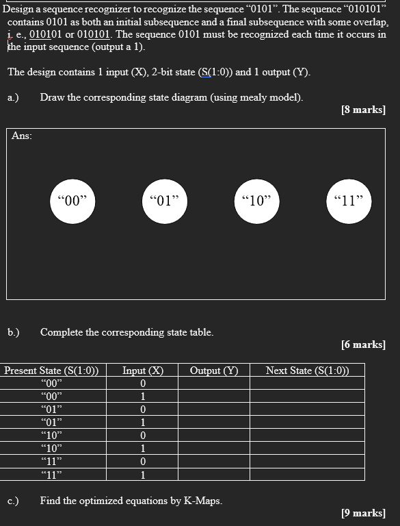 Solved Design a sequence recognizer to recognize the | Chegg.com Solved Design a sequence recognizer to recognize the | Chegg.com