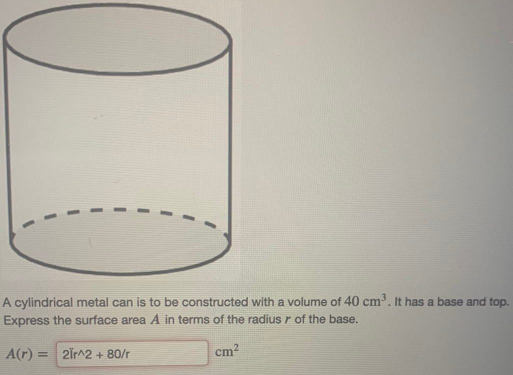 Solved A cylindrical metal can is to be constructed with a | Chegg.com
