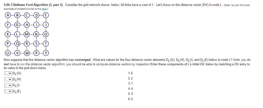 Solved 5.06-3 Bellman Ford Algorithm (3, part 3). Consider | Chegg.com