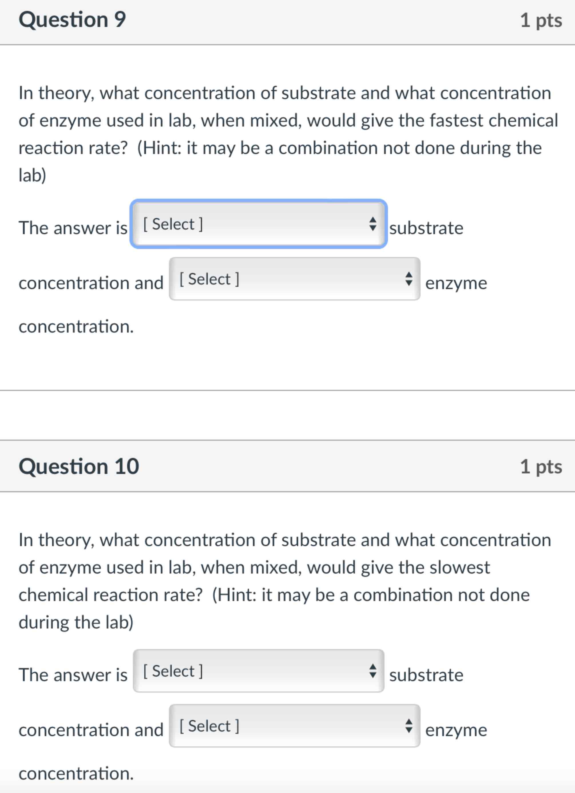 Solved Question 91 ﻿ptsIn theory, what concentration of | Chegg.com