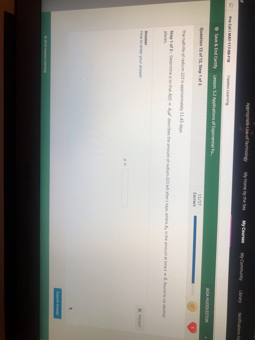 Solved ® Save & End Certify Lesson: 5.2 ADA 12 of 12, Step 1 | Chegg.com