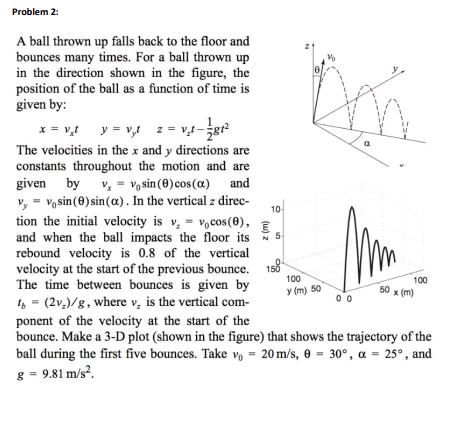 Solved Problem 2 A ball thrown up falls back to the floor | Chegg.com