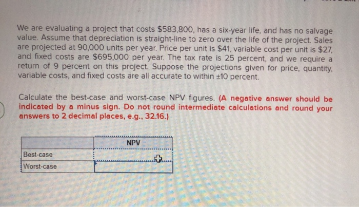 Solved We are evaluating a project that costs $583,800, has | Chegg.com
