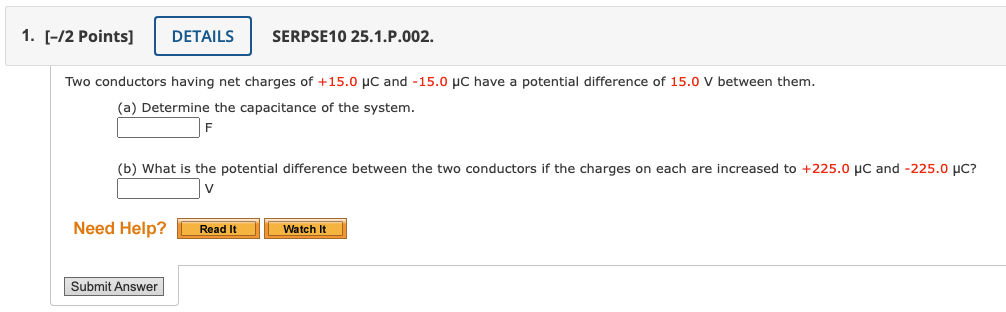 Solved Two conductors having net charges of +15.0μC and | Chegg.com