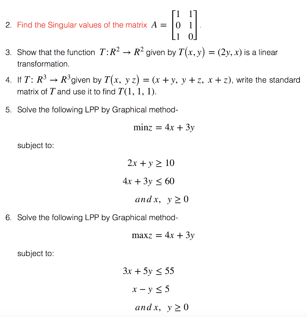 Solved 2. Find the Singular values of the matrix A- 0 1 L1 O | Chegg.com