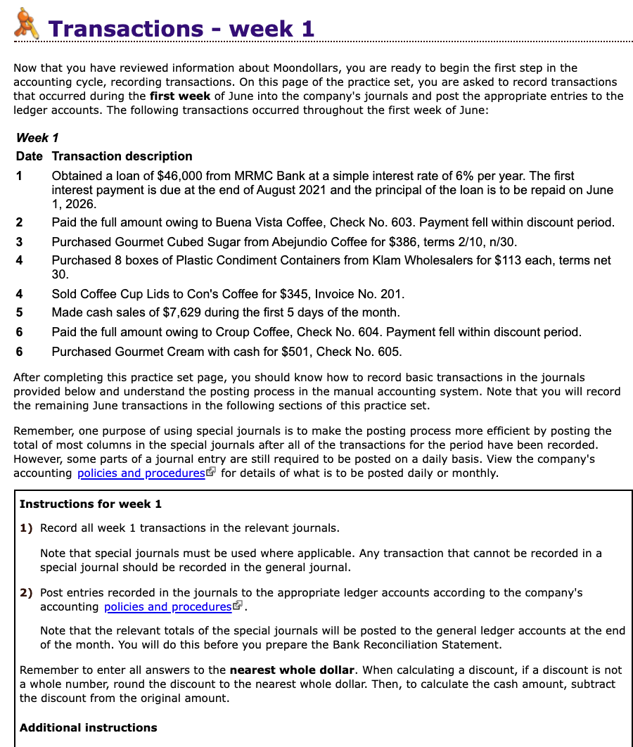 Solved Transactions - week 1 Now that you have reviewed | Chegg.com