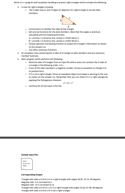 Solved Write a C++ program with exception handling to | Chegg.com