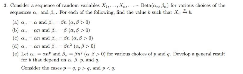 Solved Consider a sequence of random variables | Chegg.com