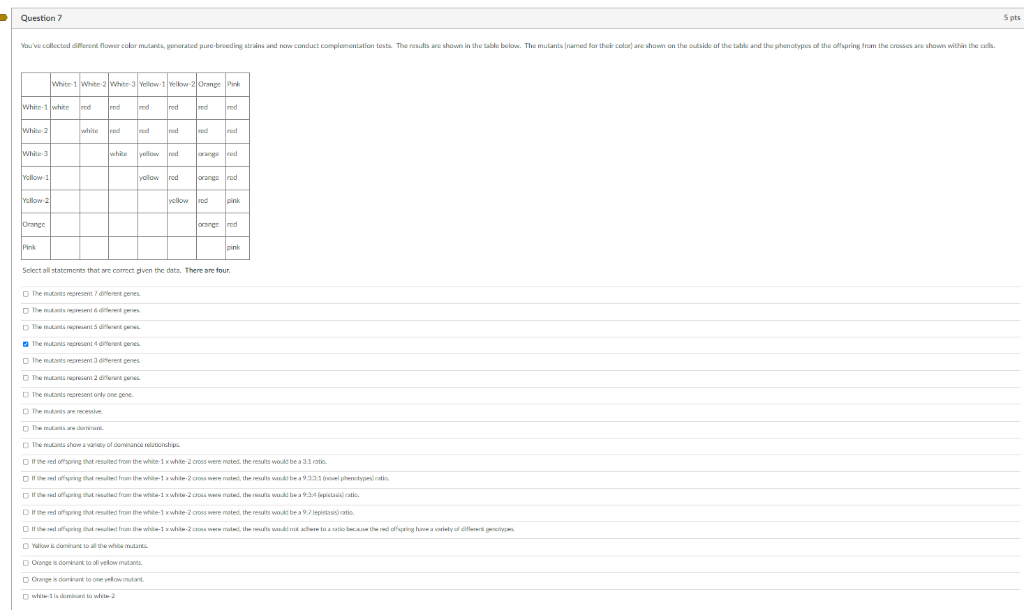Solved Select all statements that are correct given the | Chegg.com