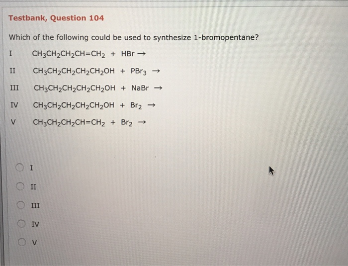 Solved Testbank, Question 104 Which of the following could | Chegg.com Solved Testbank, Question 104 Which of the following could | Chegg.com