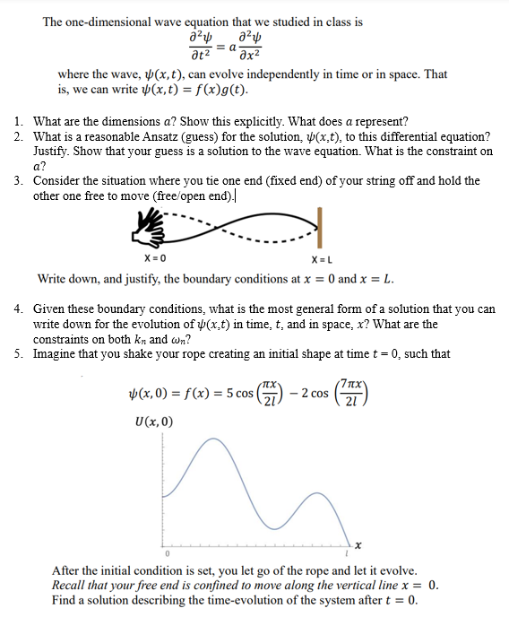 Solved The one-dimensional wave equation that we studied in | Chegg.com