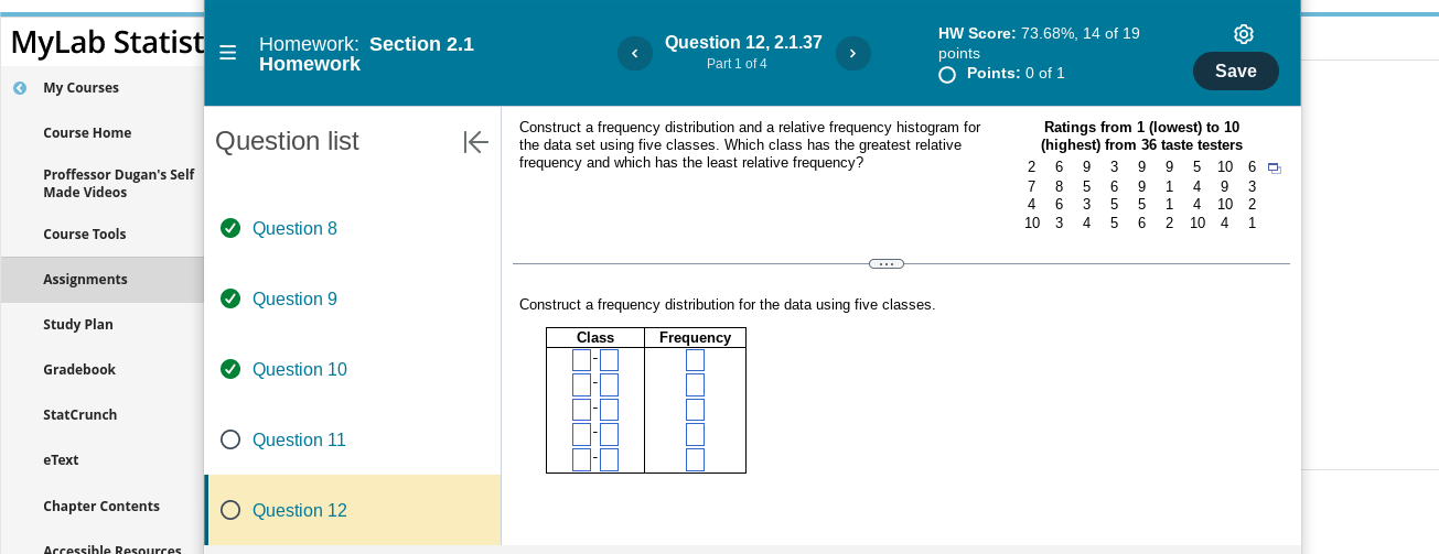 Solved Construct A Frequency Distribution And A Relative 7614