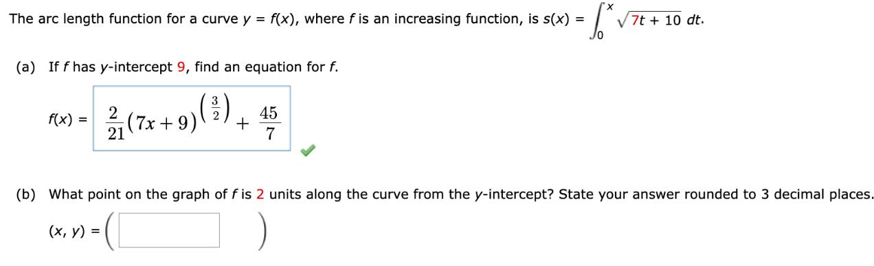 Solved The arc length function for a curve y=f(x), where f | Chegg.com