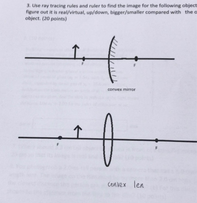 Solved 3. Use ray tracing rules and ruler to find the image | Chegg.com