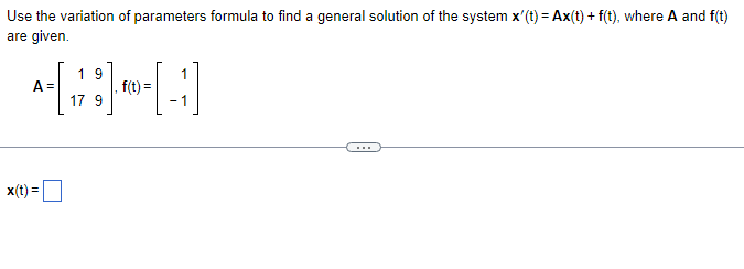 Solved Use the variation of parameters formula to find a | Chegg.com