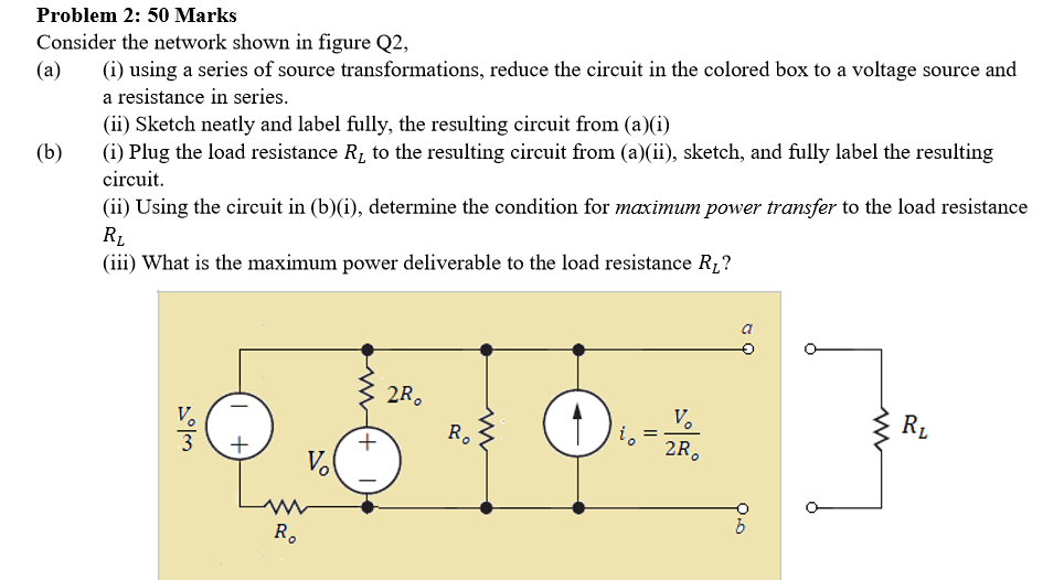 Solved Problem 2: 50 Marks Consider the network shown in | Chegg.com
