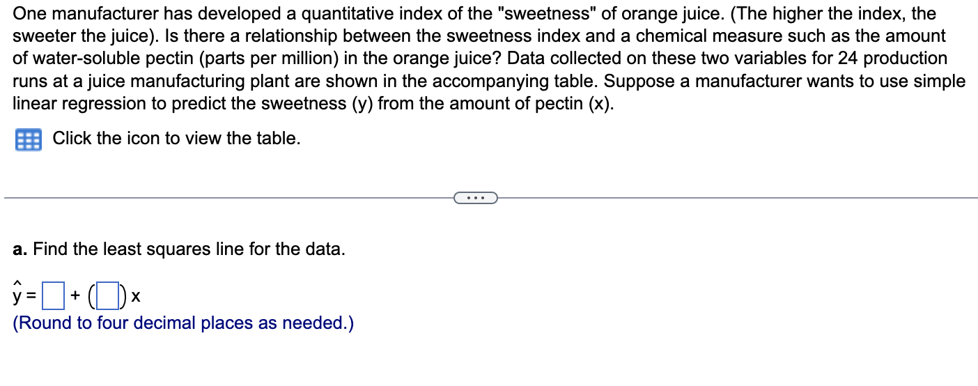 Solved One manufacturer has developed a quantitative index | Chegg.com