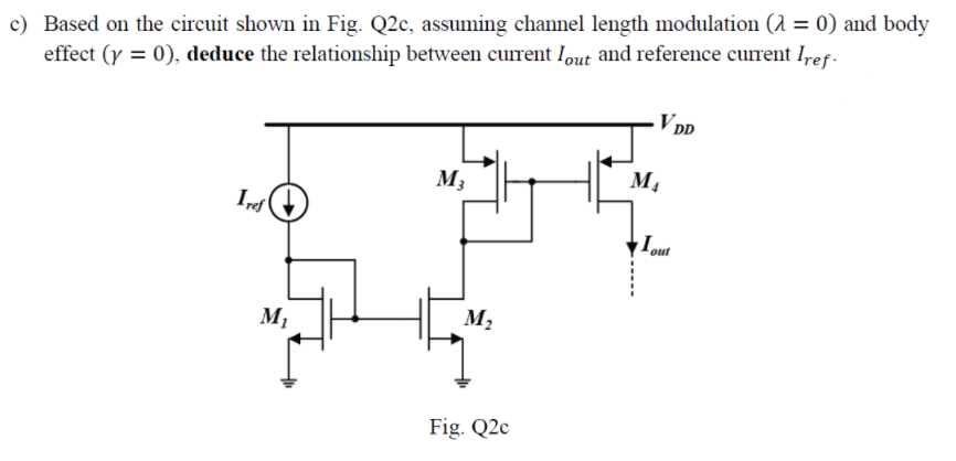 Solved c) Based on the circuit shown in Fig. Q2c, assuming | Chegg.com