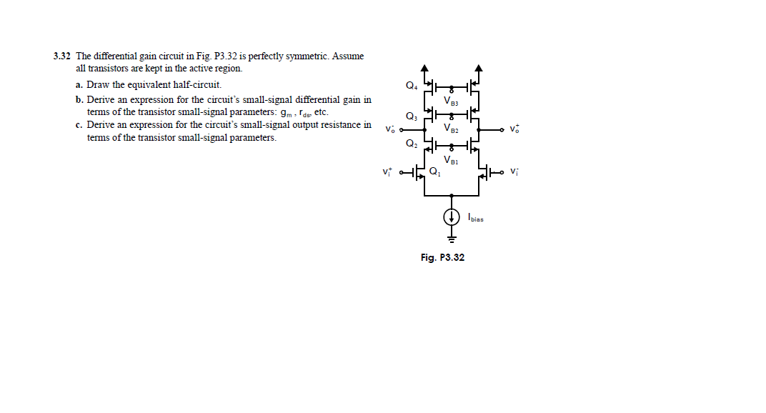Solved 3.23 ANMOS cascode amplifier with active load is | Chegg.com