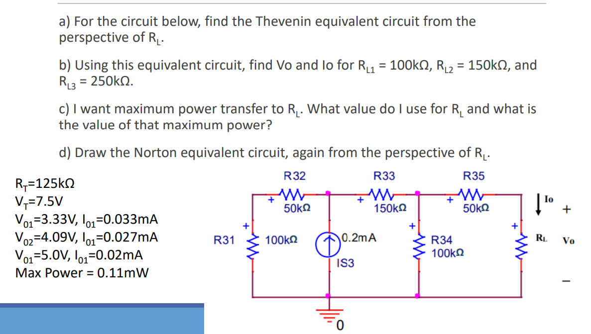 Solved a) ﻿For the circuit below, find the Thevenin | Chegg.com