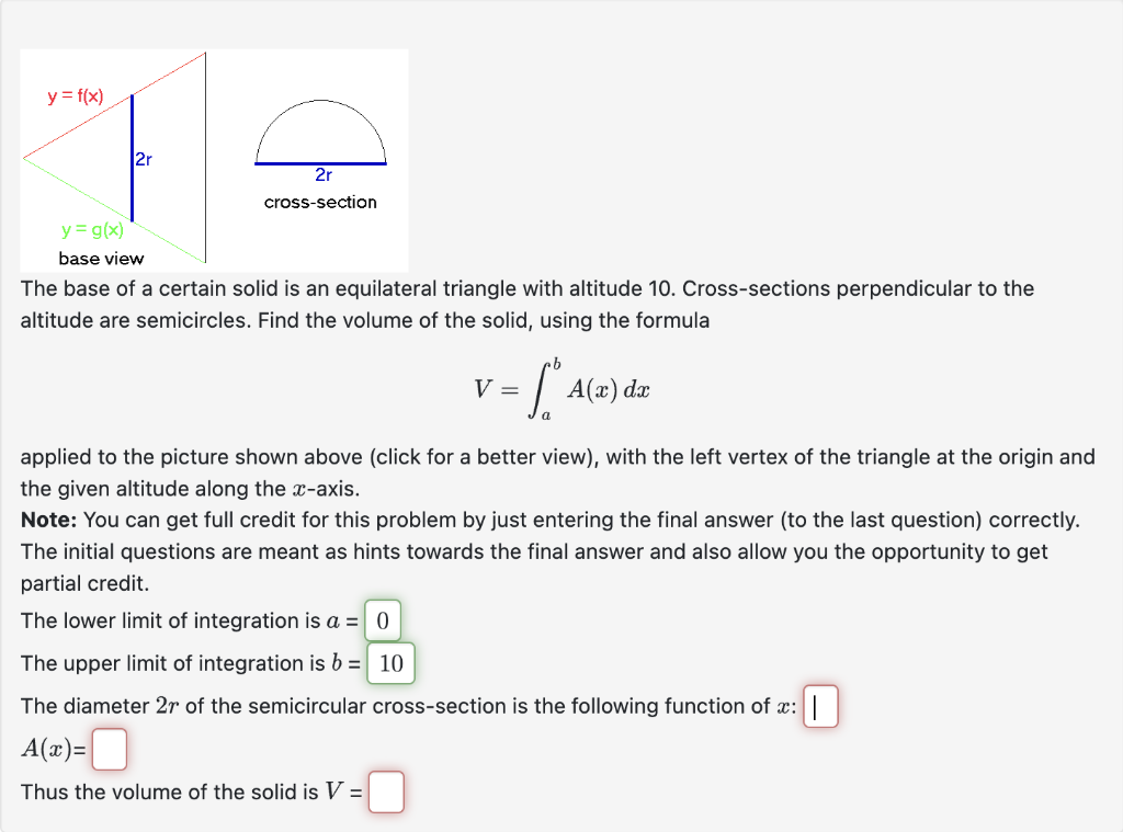 Solved The base of a certain solid is an equilateral | Chegg.com