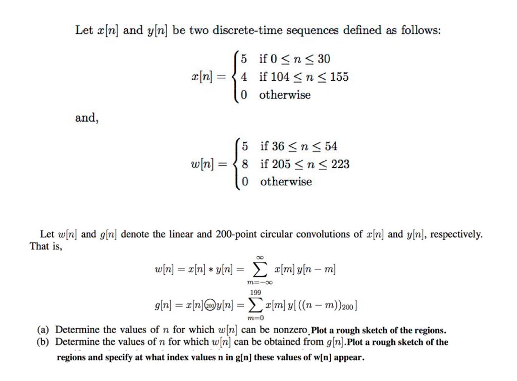 Solved Let x[n] and y[n] be two discrete-time sequences | Chegg.com