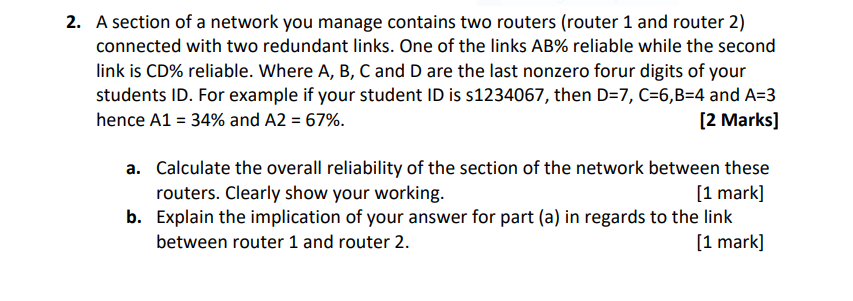 Solved 2. A section of a network you manage contains two | Chegg.com