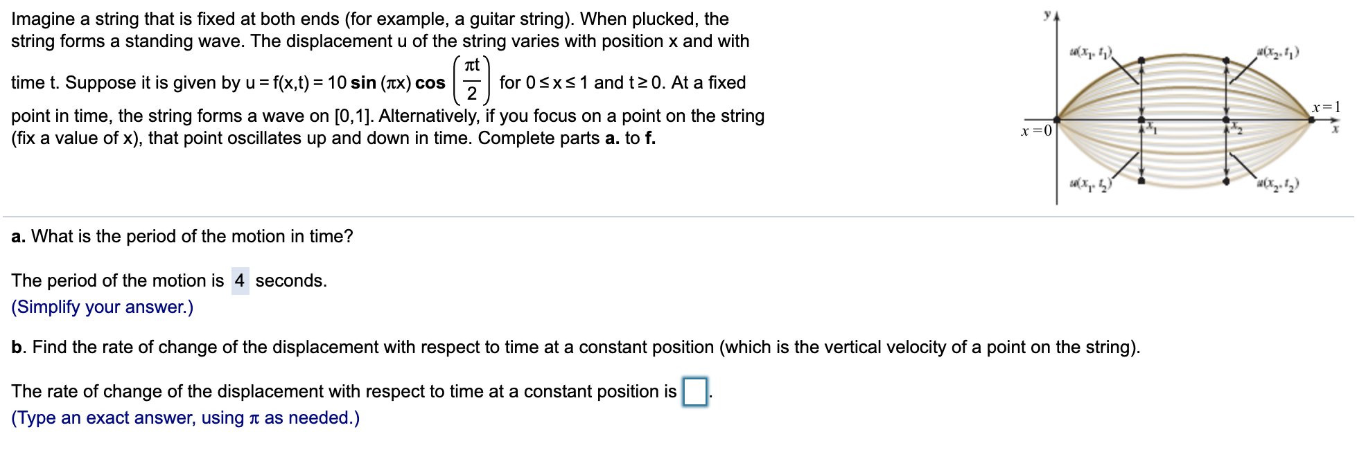 Solved 2.1) Imagine a string that is fixed at both ends (for | Chegg.com