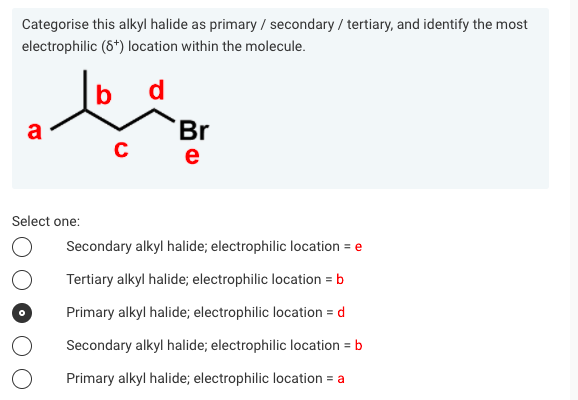 Solved Categorise this alkyl halide as primary / secondary / | Chegg.com