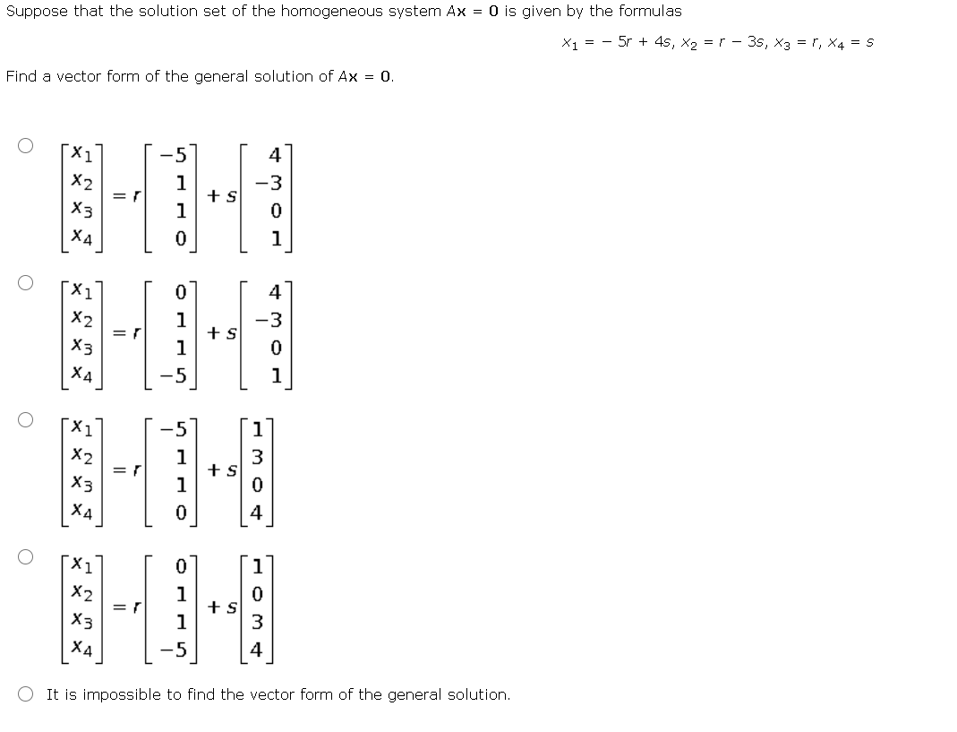 Solved Suppose that the solution set of the homogeneous | Chegg.com