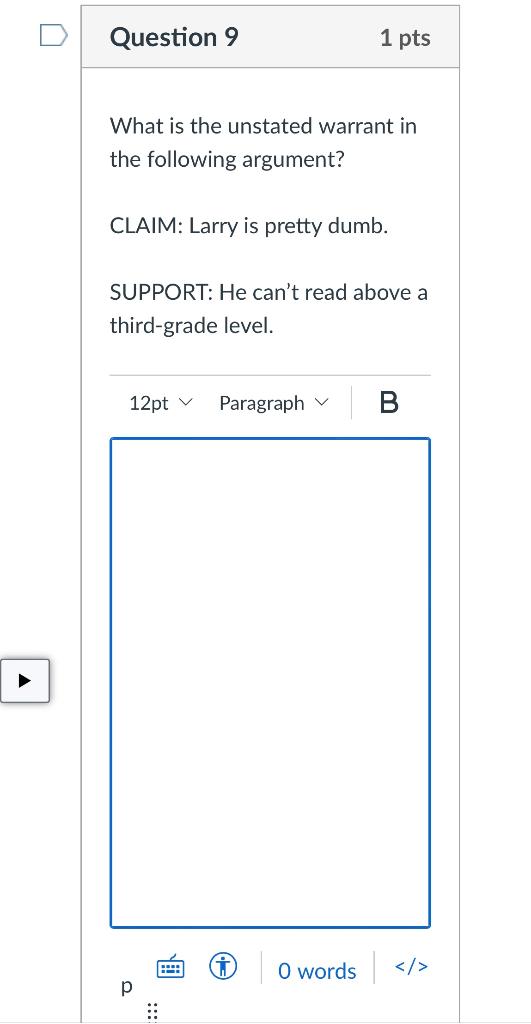 Solved What is the unstated warrant in the following | Chegg.com