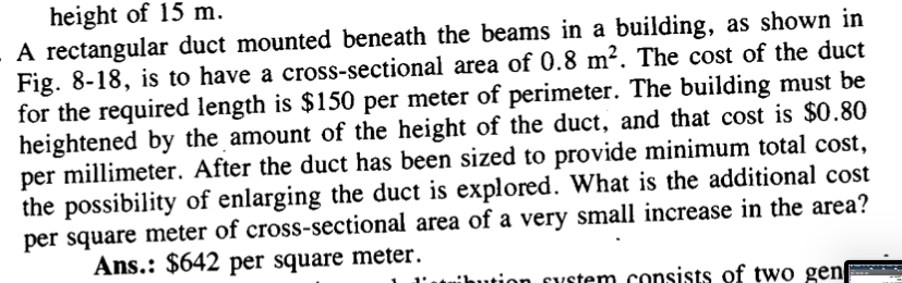 Solved legill UI IJU. A rectangular duct mounted beneath the | Chegg.com