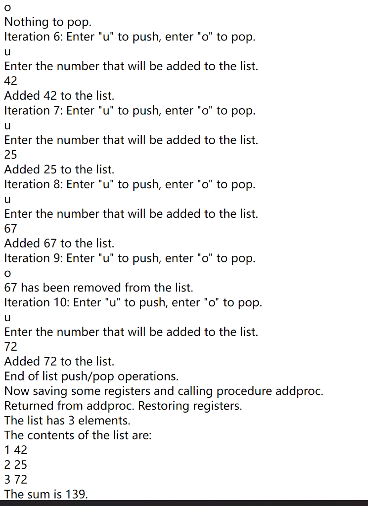Solved 1. Integer array, procedures, MARS syscalls (50 | Chegg.com