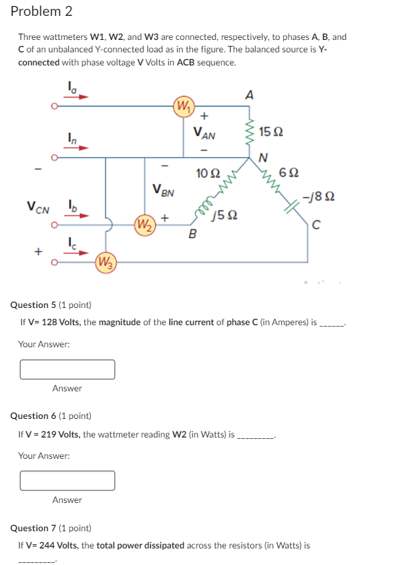 Solved Three wattmeters W1, W2, and W3 are connected, | Chegg.com